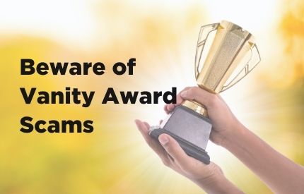 Beware of Vanity Award Scams - ArmourZero